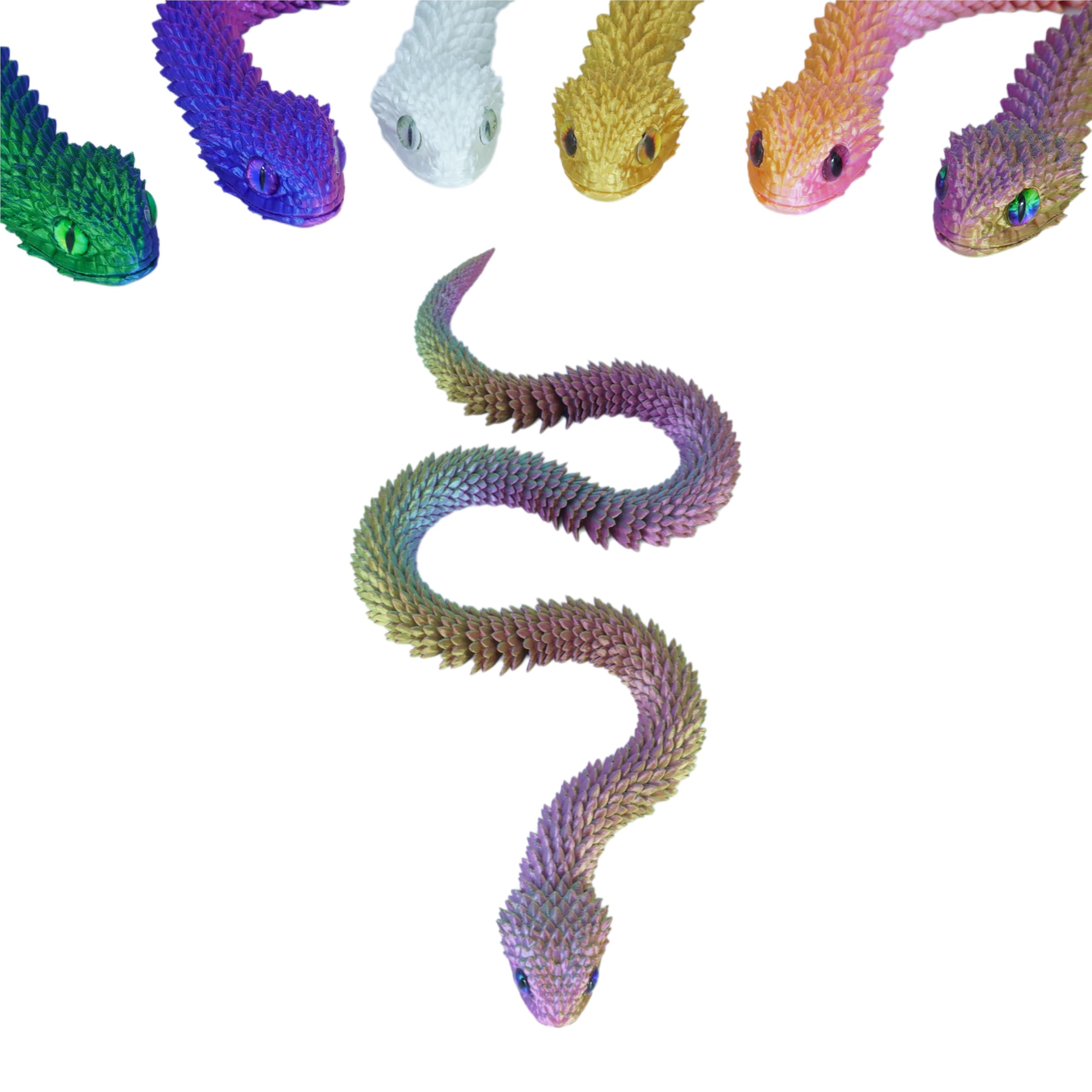 Nemoro 3D Printed Articulated Snake – 29.5'' Crystal-Like Movable Snake ...
