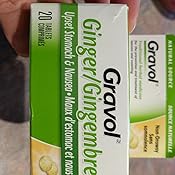 Gravol Ginger Tablets for Upset Stomach and Nausea, 20 Tablets: Amazon ...