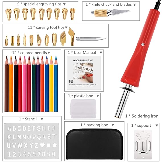 Amazon.com: Wood Burning Kit, 44Pcs Full Set Woodburning Tool ...