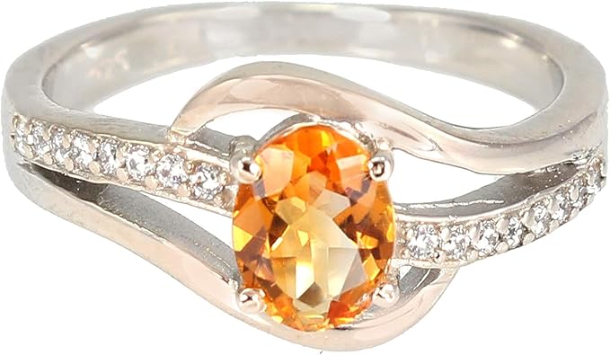 Natural Yellow Topaz Oval (6*4) Ring, Vintage promises Ring, Wedding ...