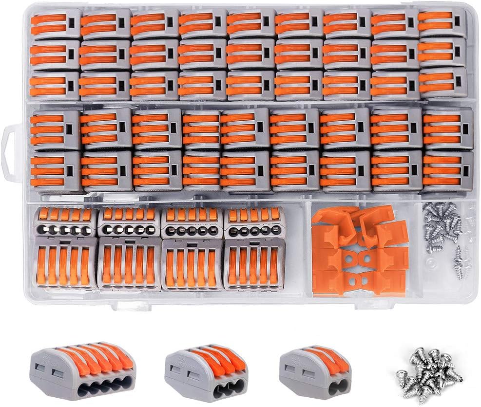 shirylzee Compact Wire Connectors, Electrical Connector Blocks 120 Pcs ...