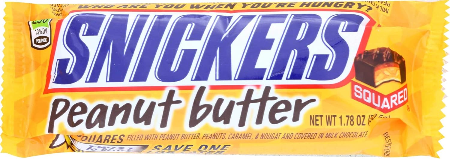 Amazon.com : Snickers Peanut Butter Squared Chocolate Bar, 1.78 oz ...