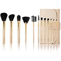 Amazon.com: Sparkly Gold Glitter Makeup Brush Set by ENZO KEN ...