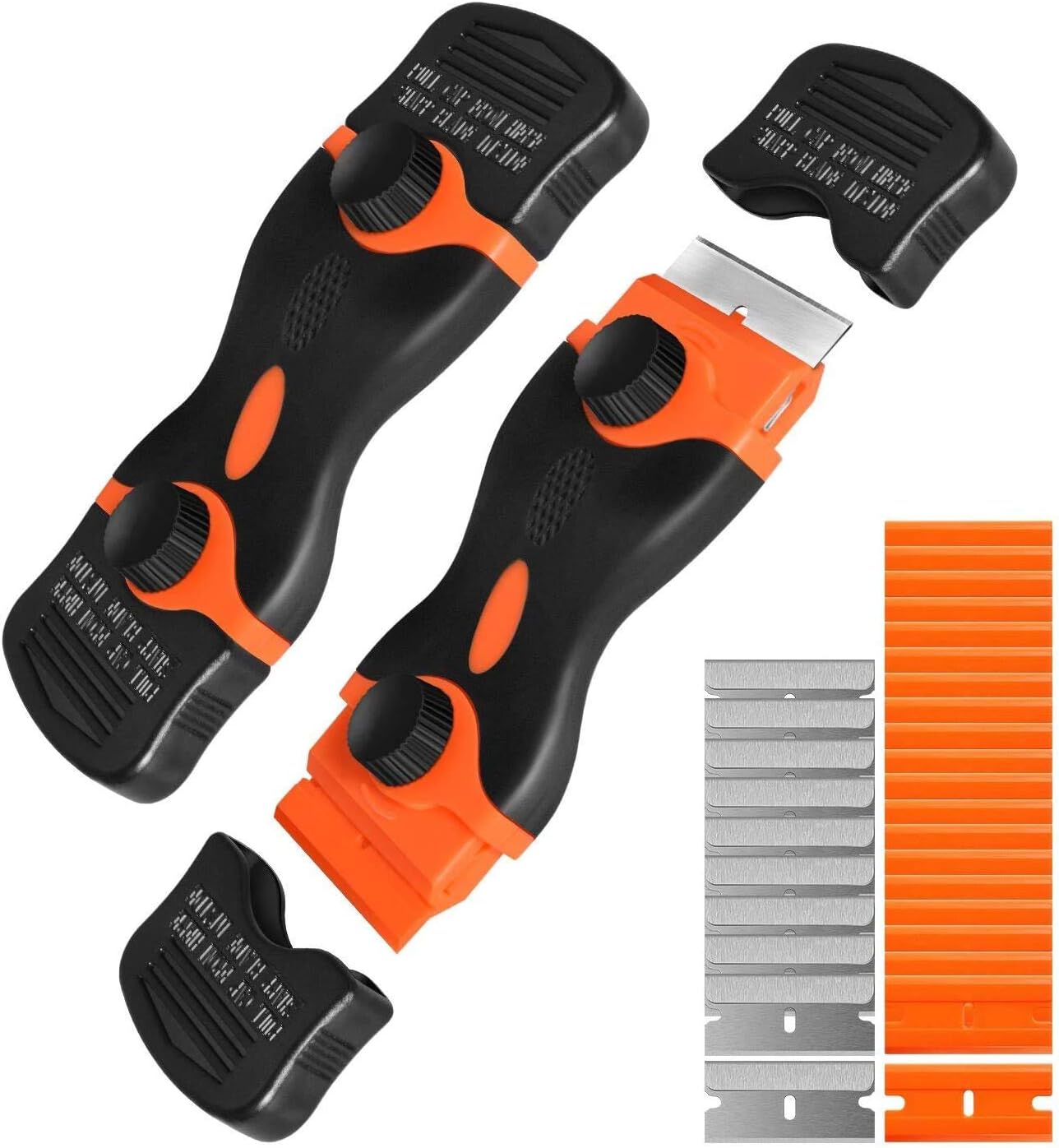 Glass Scraper, 2 Pcs Double Edged Hob Safety Window Scraper with 30 Pcs ...