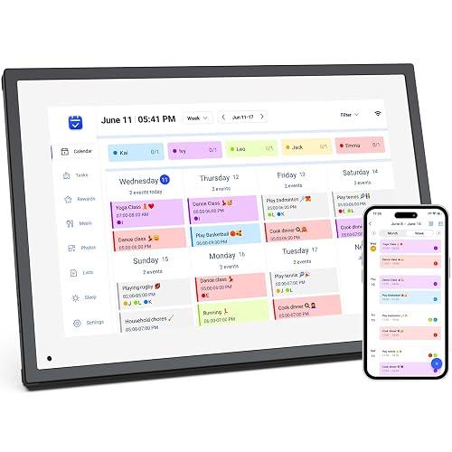 10.1 inch Wall Planner Digital Calendar & Chore Chart,Smart Touchscreen ...