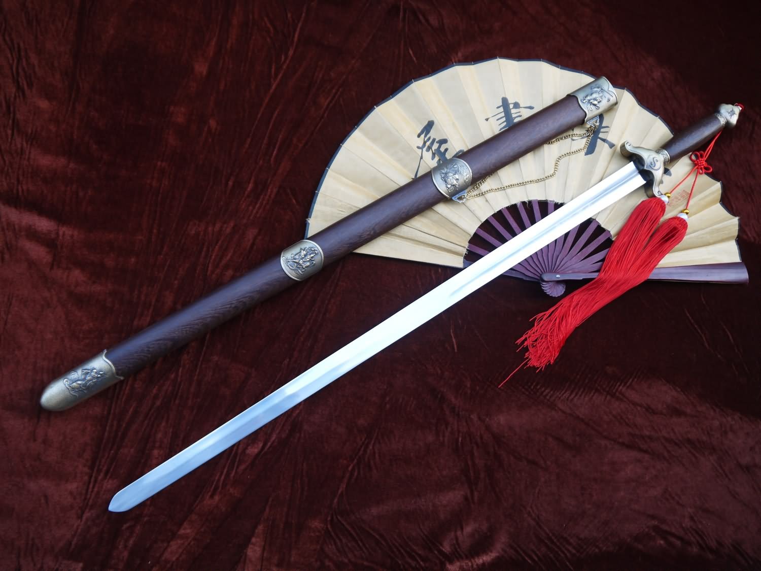 Amazon.com : Training sword/Tai chi sword/Stainless steel blade/bat ...