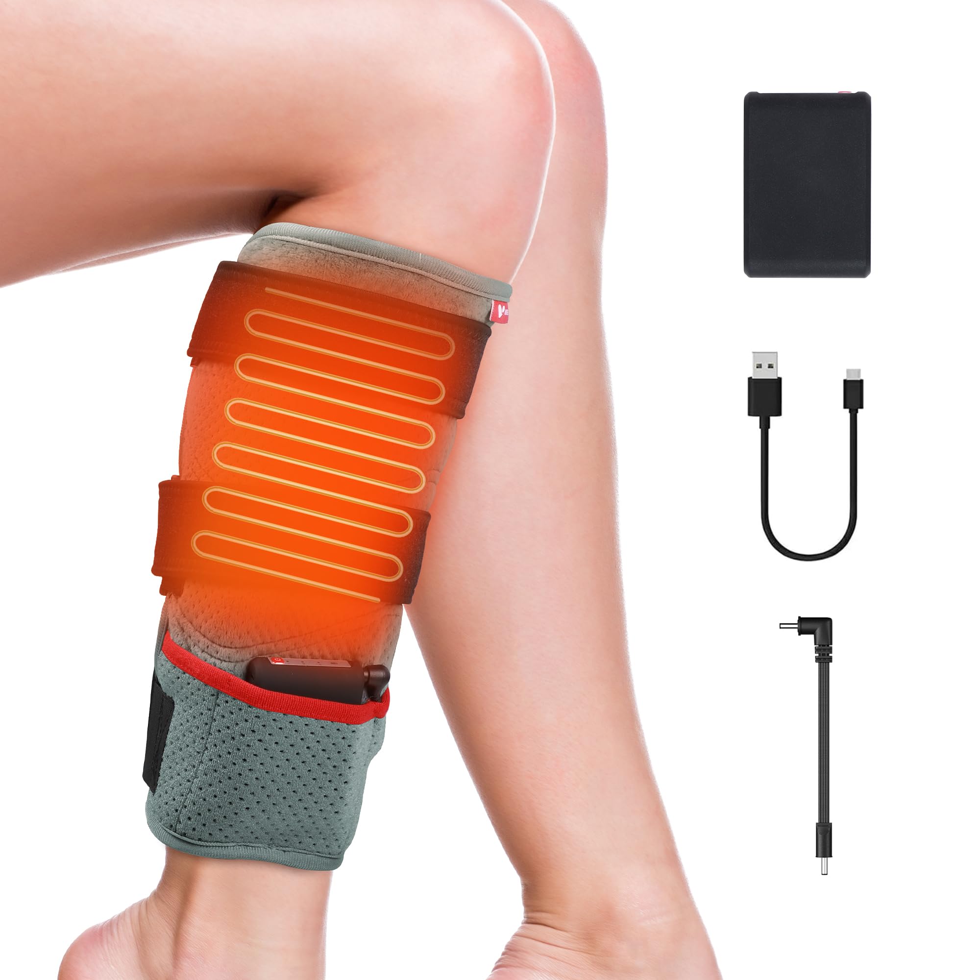 VOFUOTI MAX Leg Heating Pad, Portable Cordless Heated Knee Brace ...