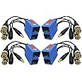 Amazon.com : Igreeman 4 Pair Passive Video Balun BNC to RJ45 Adapter with Power (Upgraded ...