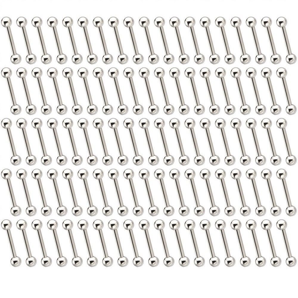 BodyJewelryOnline Straight Barbell Piercing Jewelry 100 Pieces Made of ...
