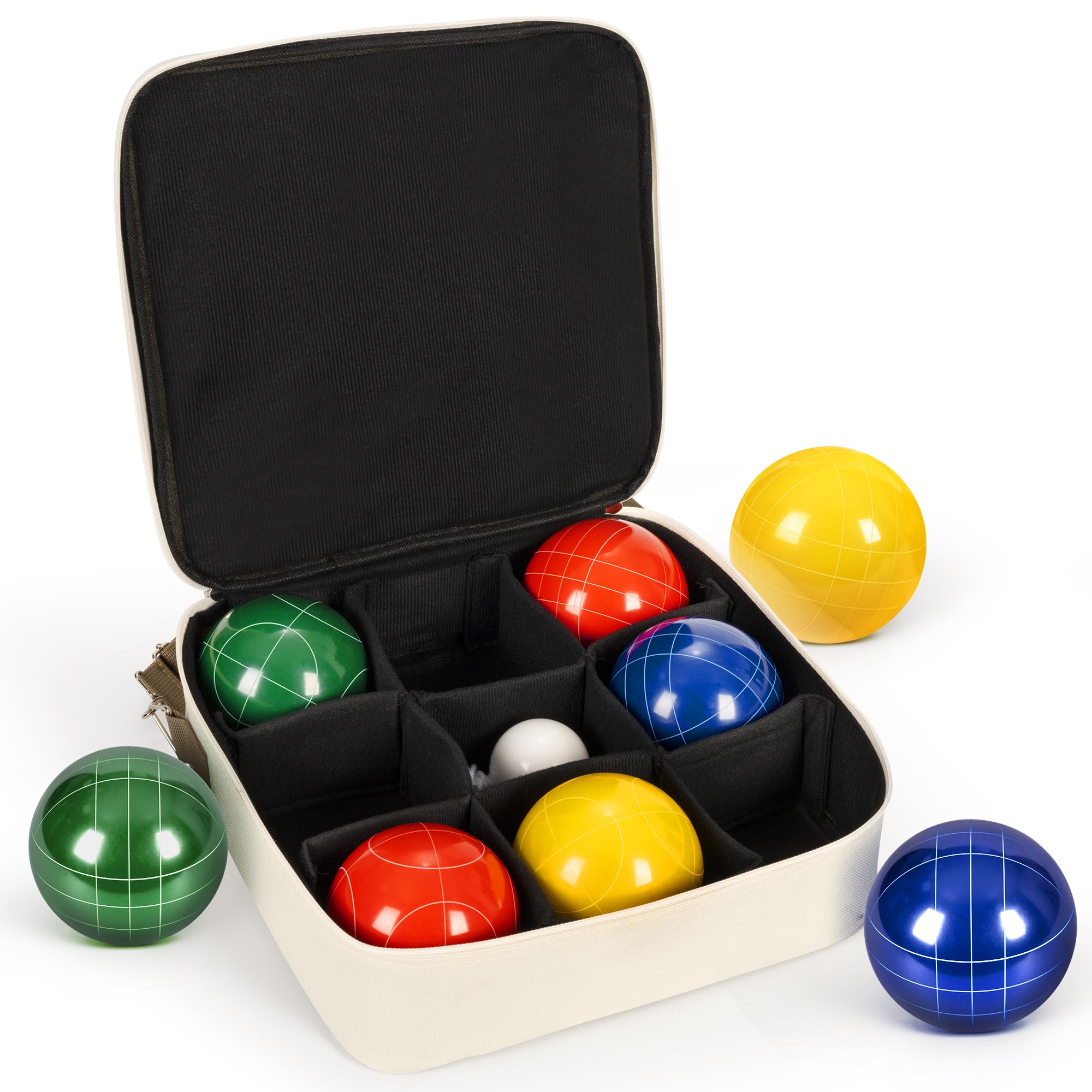 Ropoda 107mm Bocce Ball Set Regulation Size And Weight With 8 Resin ...