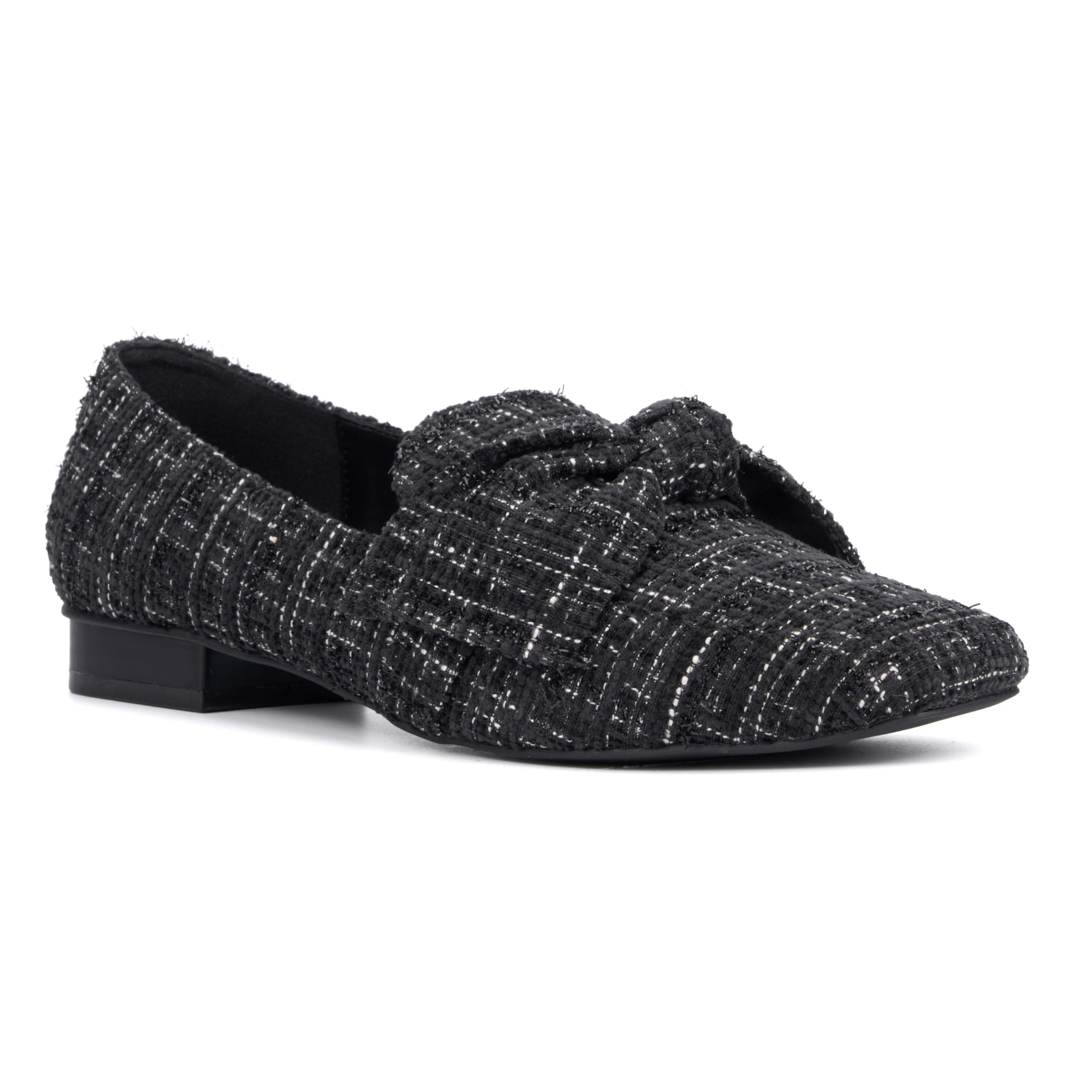 NY & C Womens Dominica Ballet, Square Toe Flats, Black/White, Rubber ...