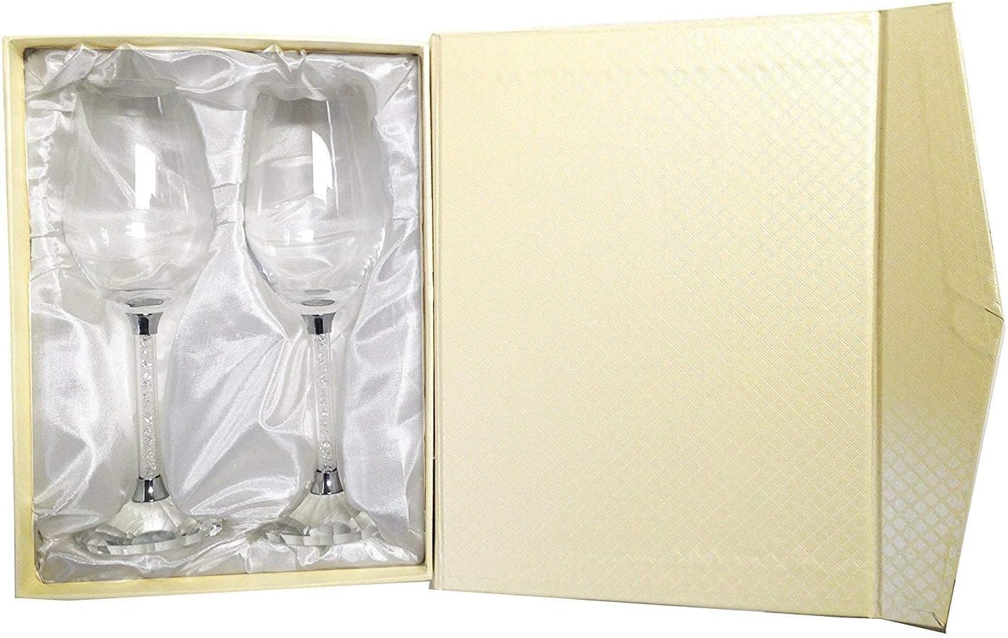 Amazon.com | Amlong Crystal Wine Glass with Crystal Diamond Stemware ...