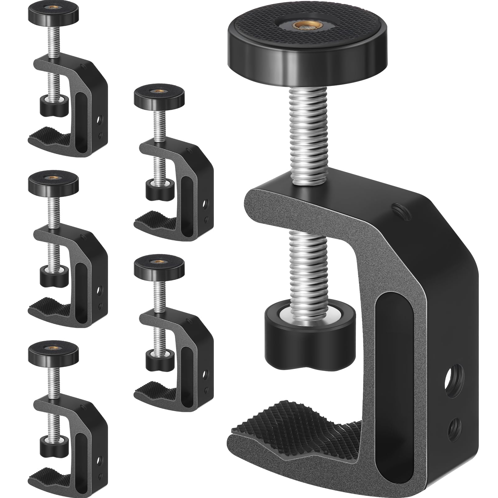 Hicarer 6 Pcs Universal C Clamp with 1/4'' and 3/8'' Thread Hole ...