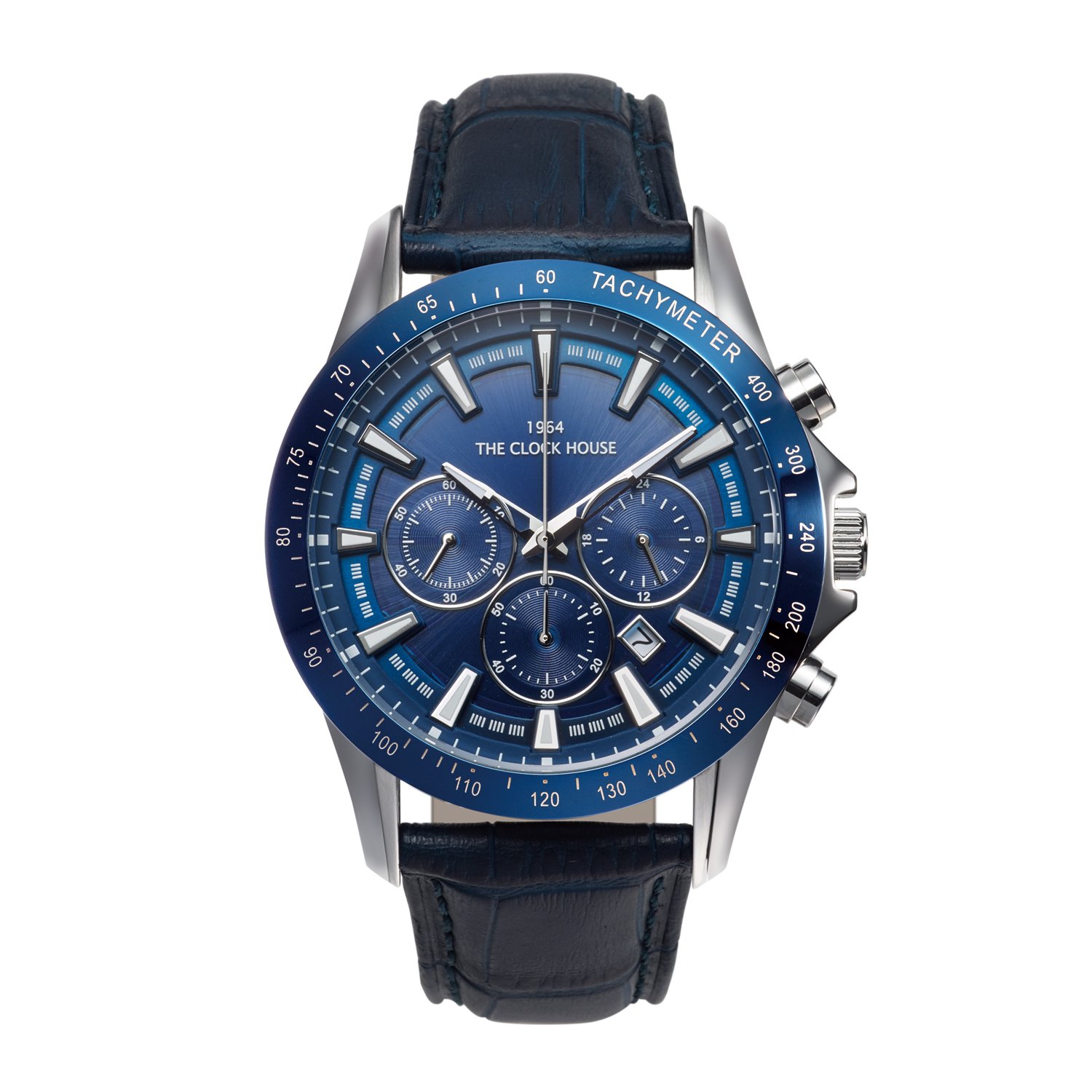 Mua ザ・クロックハウス メンズ 腕時計 ビジネス カジュアル ソーラー クロノグラフ MBC1003-BL2B ブルー 革ベルト trên ...