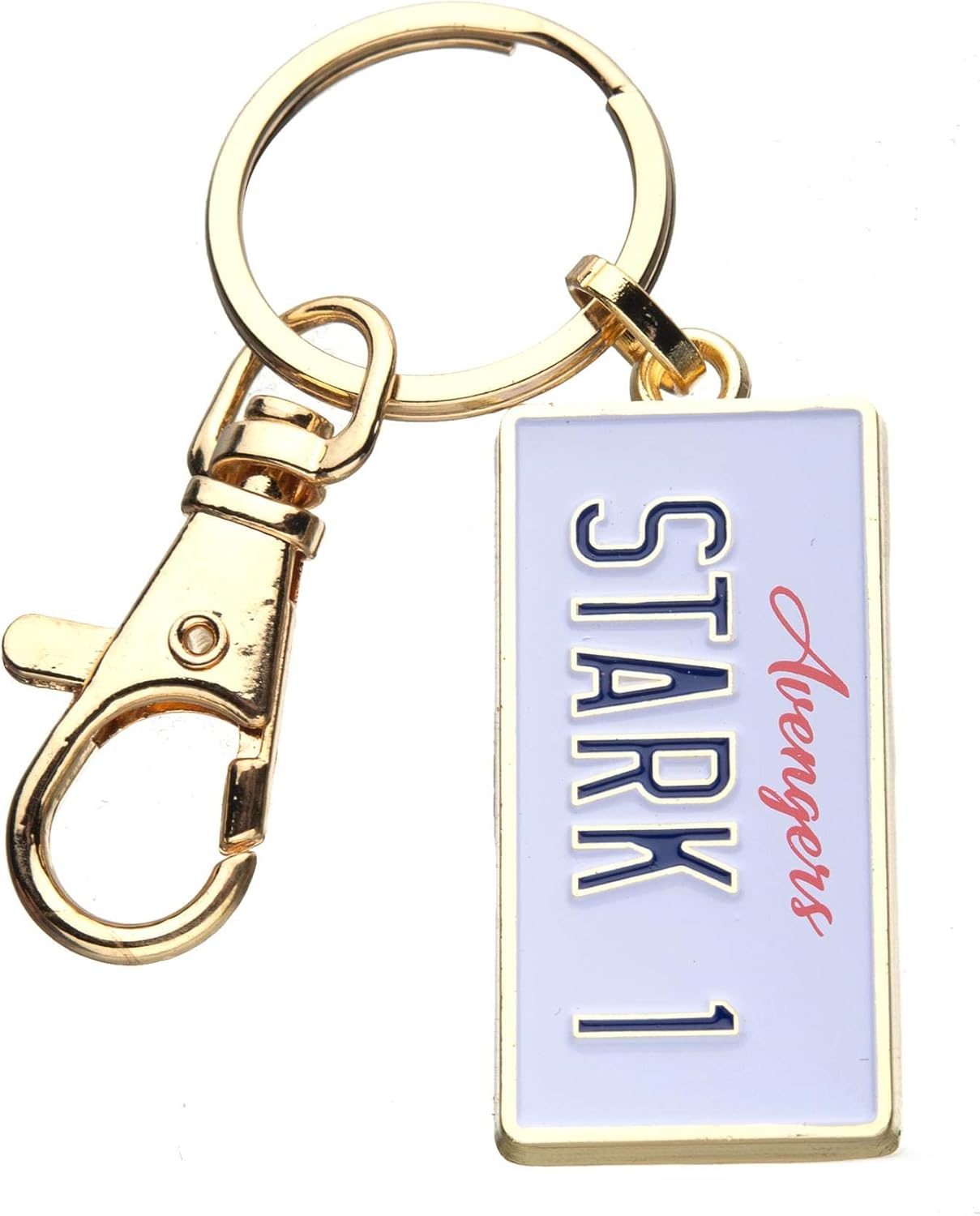 Iron Man Marvel Stark 1 License Plate Keychain – BigaMart