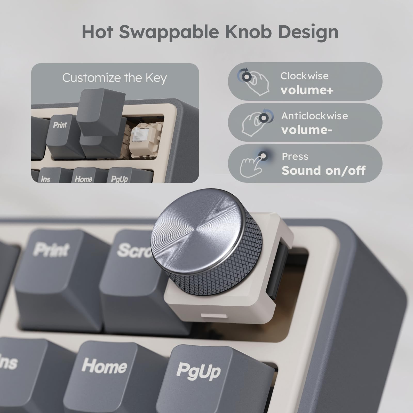 Mua R87 Pro Wired Mechanical Keyboard with Hot Swappable Knob 75% RGB ...