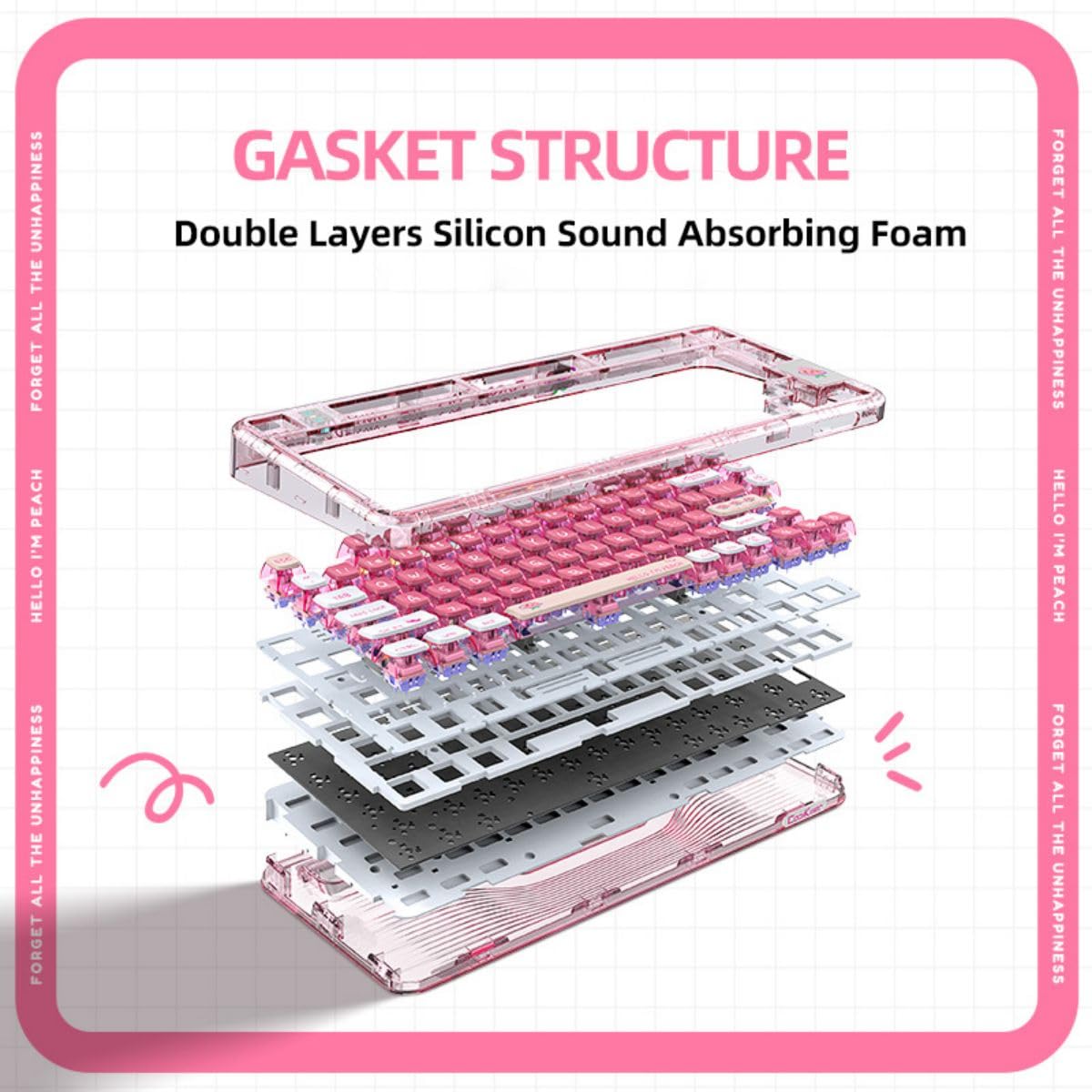 Mua YUNZII CK75 Wireless Hot Swappable Mechanical Keyboard, Transparent ...