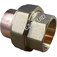 Amazon.com: (1-Pack) EZ-FLUID Plumbing 1" C X C Copper Union, Copper ...