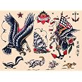 Amazon.com: ART.COM Wall Art Print Eagles & Ships, Authentic Tattoo ...