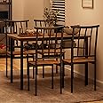 Amazon.com - CABIHOME Dining Table Set for 4, Rectangle Kitchen Table Set with Wine Rack, Sturdy ...