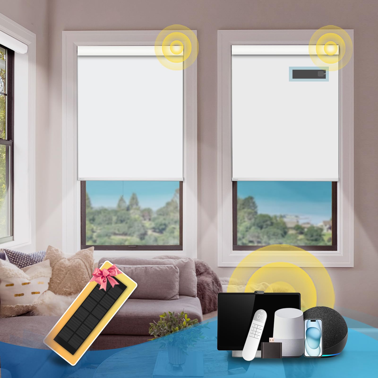 DENFOON Motorized Blinds with Remote,Thermal Electric Blinds?Solar ...