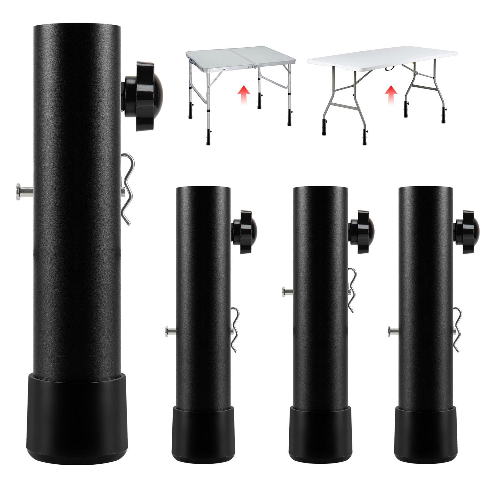 Runspich Folding Tables Adjustable Table Leg Extenders and Risers - 4 ...