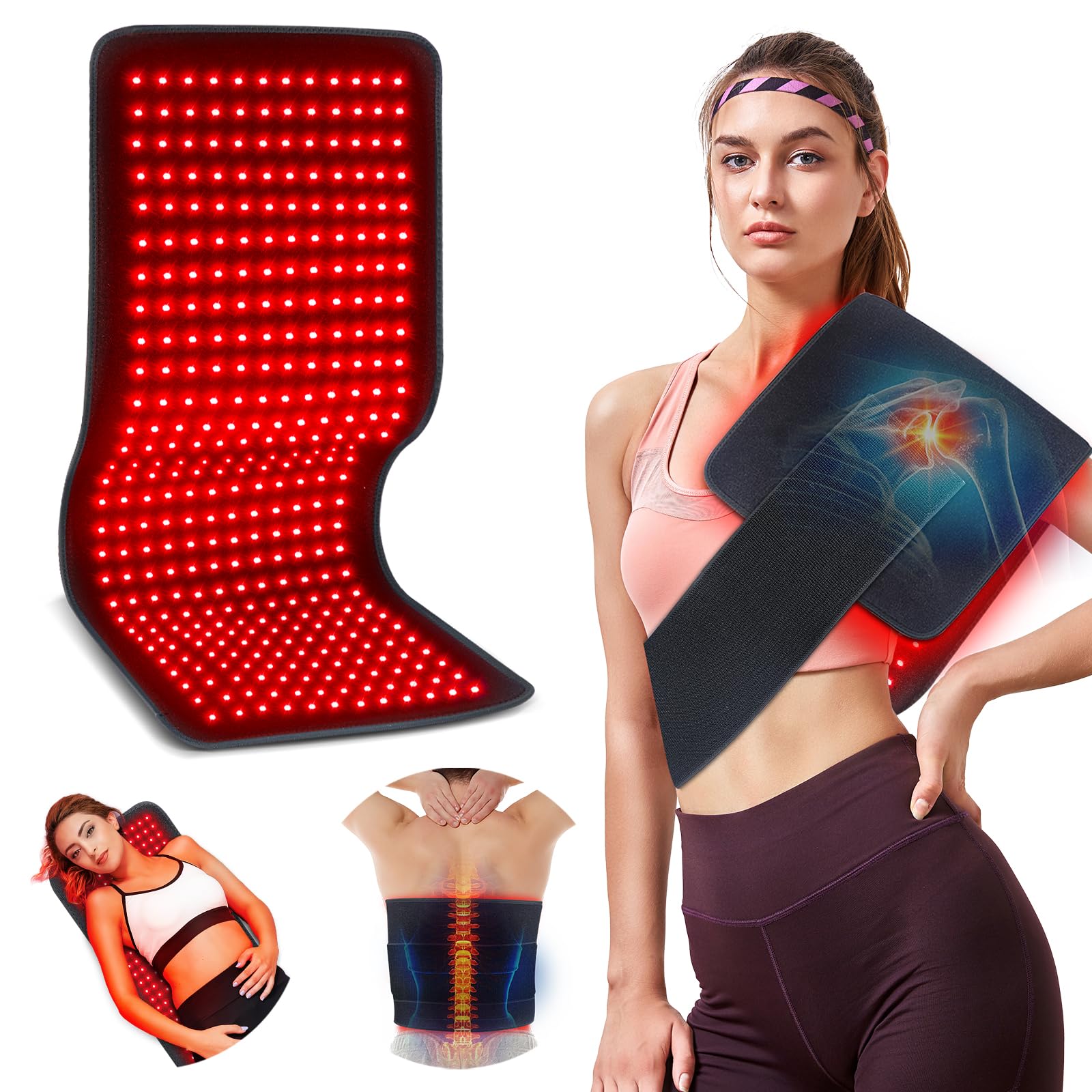 Red Light Therapy Pad for Body, Yasinaner Infrared Light Therapy Device 360 LED Mat 660nm ...
