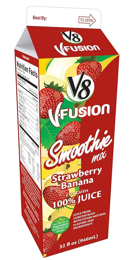 Amazon.com : V8 Fusion Smoothie Mix 32 oz-- Pack of 12 (Strawberry ...