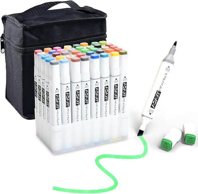 Coloring Markers Set For Adults With Standing Base 40 Colors Dual Tip coloring-markers-set-for-adults-with-standing-base-40-colors-dual-tip