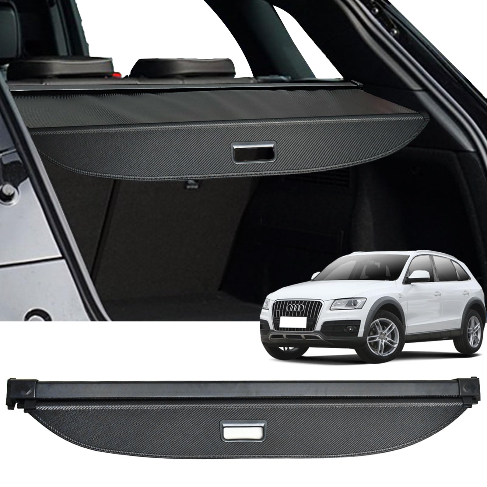Cargo Cover for Audi Q5 SQ5 2021 2022 2023 2024 Carbon Fiber Black ...