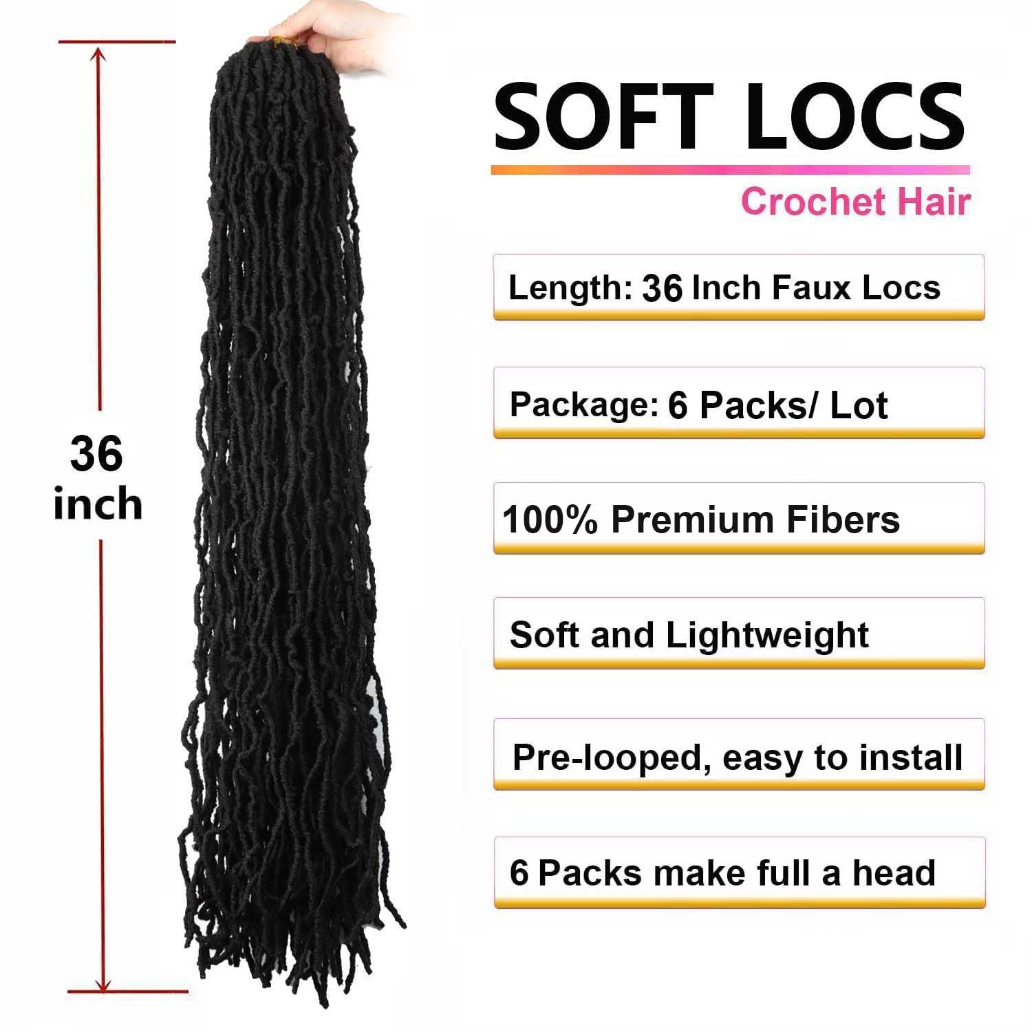 Mua 6 Packs 36 Inch Faux Locs Crochet Hair Pre looped Crochet Goddess ...