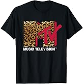 Amazon.com: MTV Logo Cheetah Print Graphic T-Shirt T-Shirt : Clothing ...