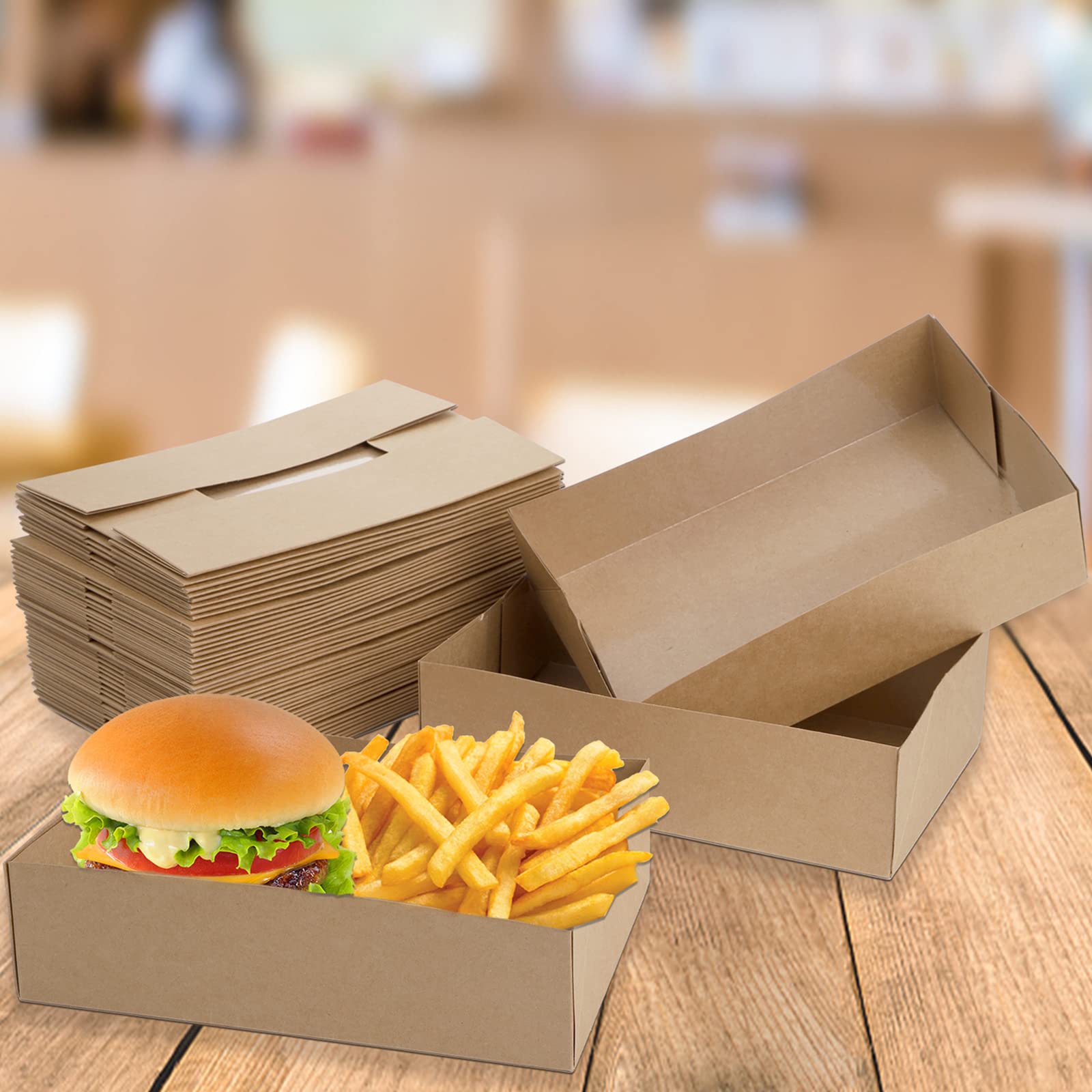 Mua DEAYOU 50 Pack Paper Trays, Kraft Food Containers, Paperboard Food ...