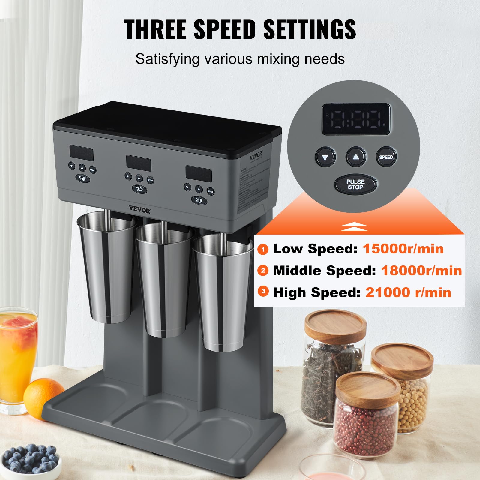 Mua VEVOR Milkshake Maker, 375W x 3 Electric Milkshake Machine ...