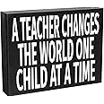 Amazon.com: JennyGems A Teacher Changes World One Child at Time Wood ...