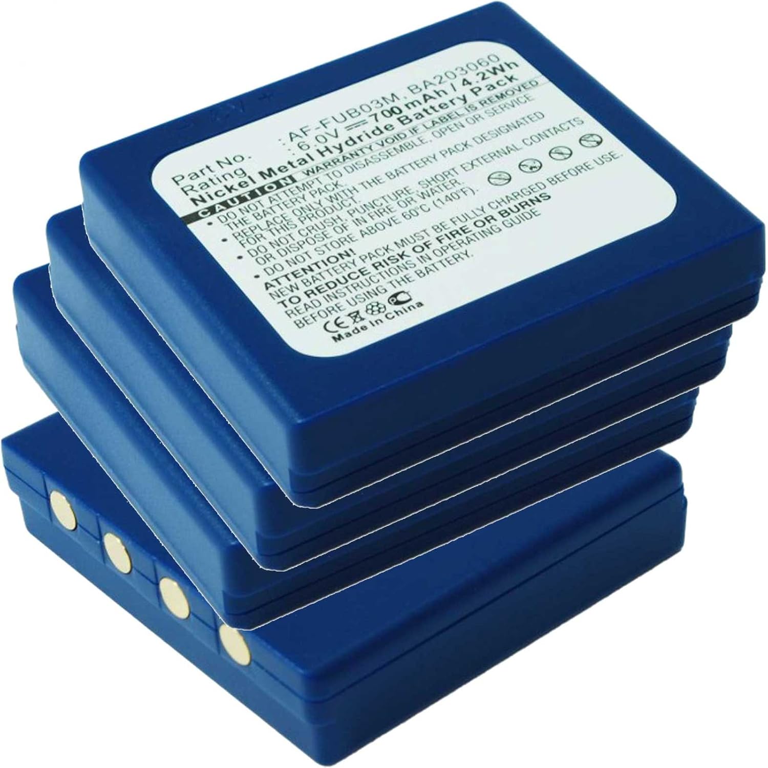 4x Exell EBS-FUB3A NiMH 6V 700mAh Batteries For HBC FUB 3A, FUB3A ...