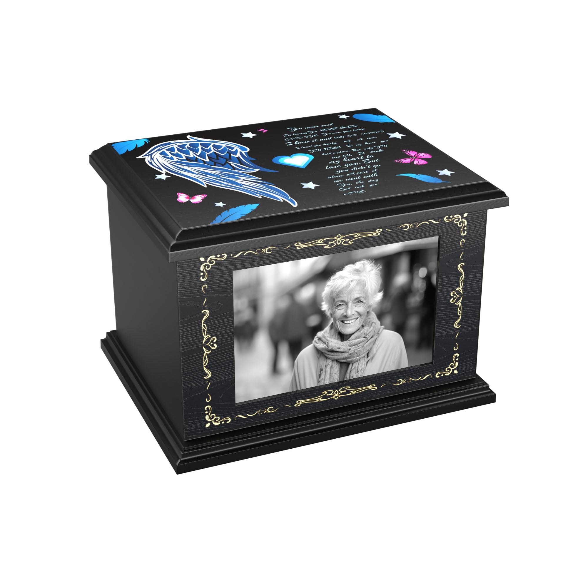 Cremation Urns for Human Ashes Adult Male Female, Wooden Urns Box and ...