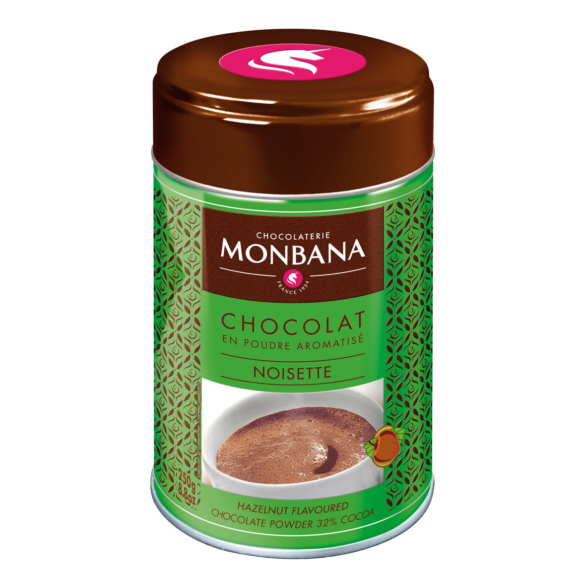 Monbana Chocolate Powder Hazelnut at Least 32% Cocoa) 250g Tub (Pack of ...