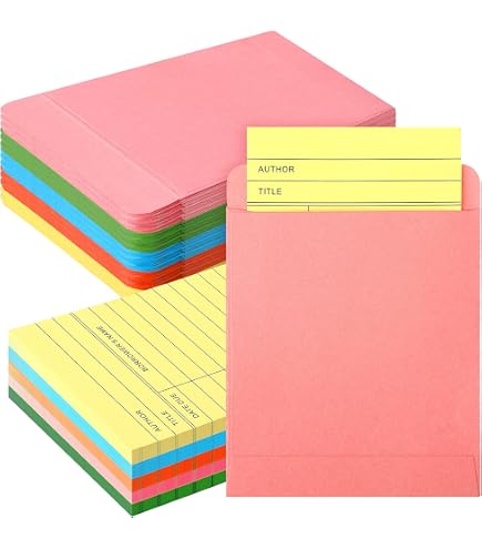 Classroom Organization Hygloss Self-Adhesive Library Card Pockets - 100 ...
