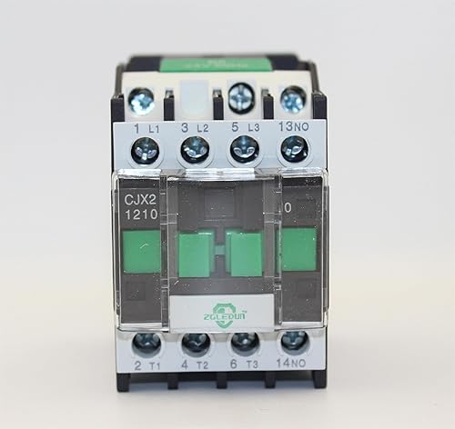 ZGLEDUN AC Contactor, CJX2-12A*24V AC, Screw Clamp Terminals, DIN Rail ...