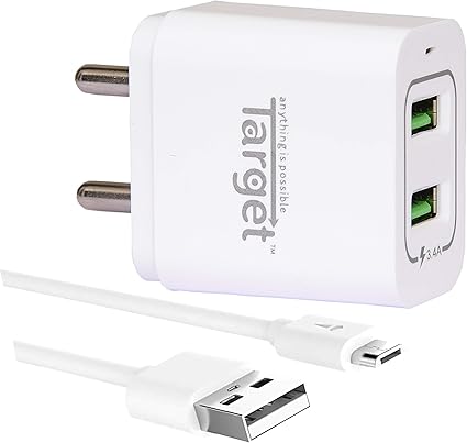 Target 3.4A Dual USB Fast Wall Charger & Micro-USB: Amazon.in: Electronics