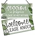 Amazon.com: Putuo Decor Welcome Please Knock Sign, Session in Progress ...