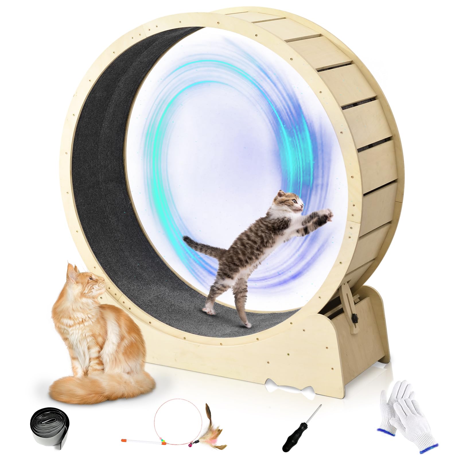 Cat Wheels for Indoor Cats, One Fast Cat Exercise Wheel Indoor, Cat ...