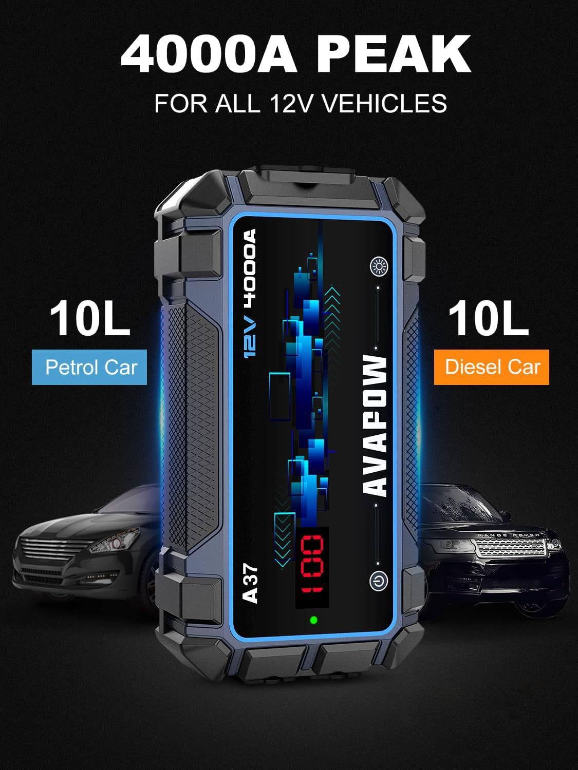 Mua AVAPOW Car Battery Jump Starter 4000A Peak,12V Portable Jumpstart ...