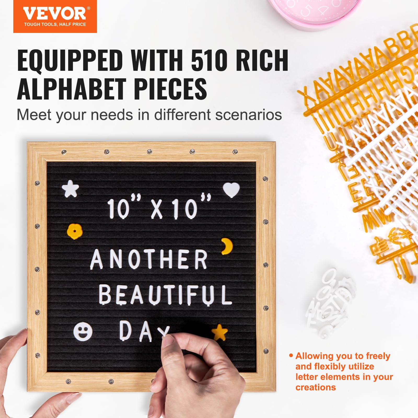 Mua VEVOR Black Felt Letter Board, 10"x10" Felt Message Board ...