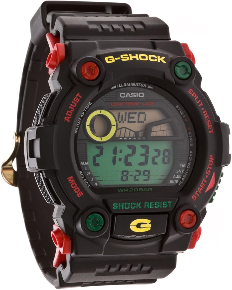 Casio G-Shock Rescue Black Red Green Rastafarian Rasta Mens Watch ...