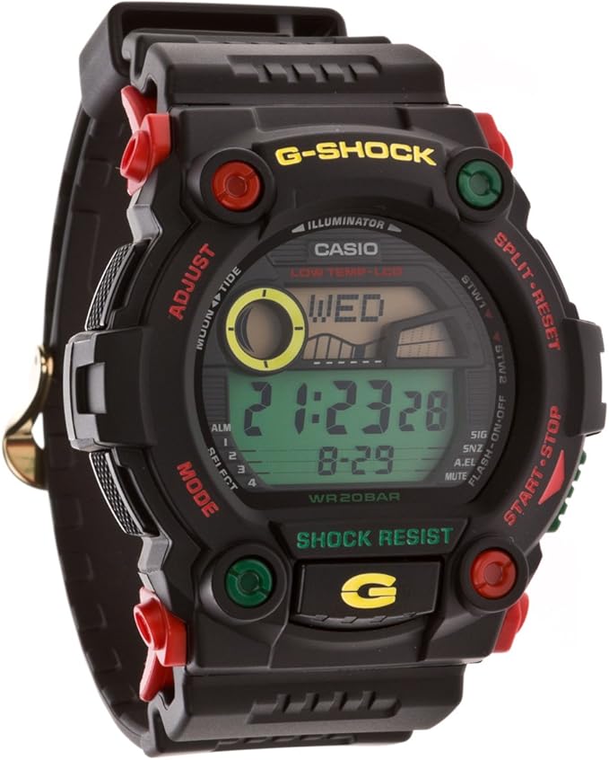 Casio G-Shock Rescue Black Red Green Rastafarian Rasta Mens Watch ...
