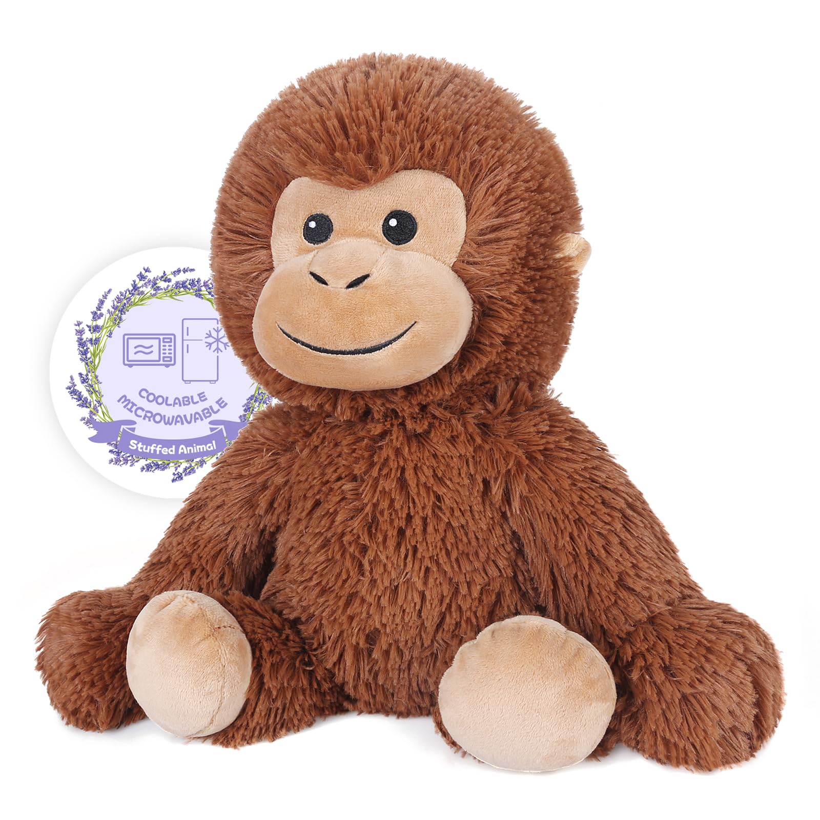 Suzzipals Monkey Stuffed Animals, Microwavable Stuffed Animals Lavender Scented, Monkey Plush ...