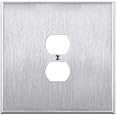 OVERSIZED Jumbo Metal Outlet Cover, 2 Gang Electrical Outlet Cover (for ...