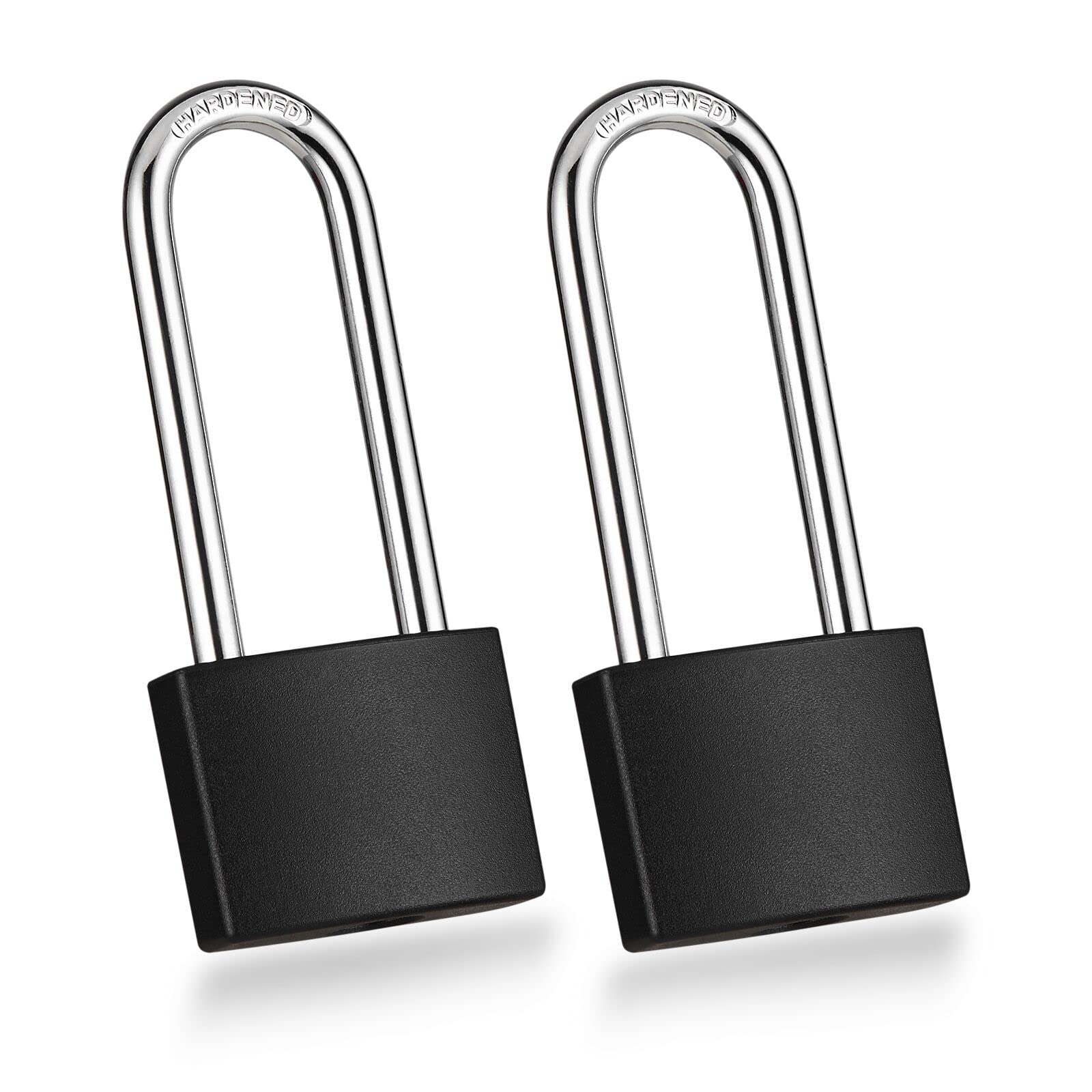 Guliffen 2 Pack Covered Aluminum Padlocks with Key, Black Locker Lock ...